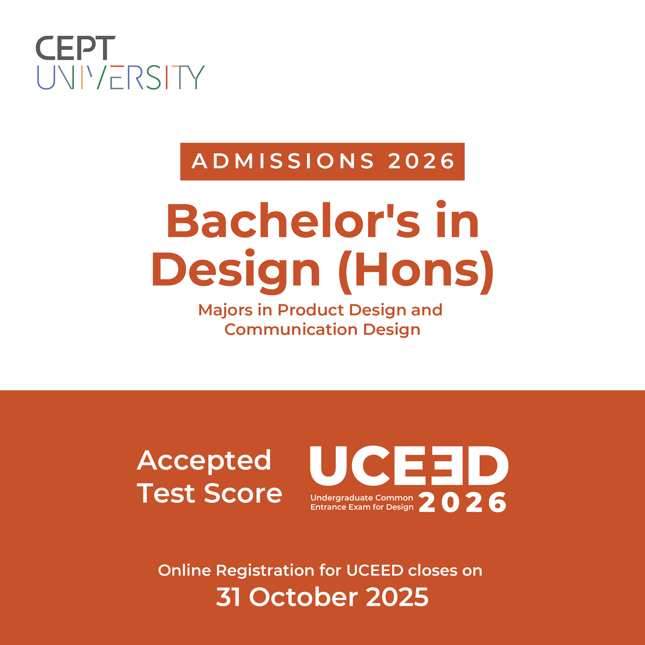Admissions 2026 to Bachelor's in Design will be through UCEED qualified ...